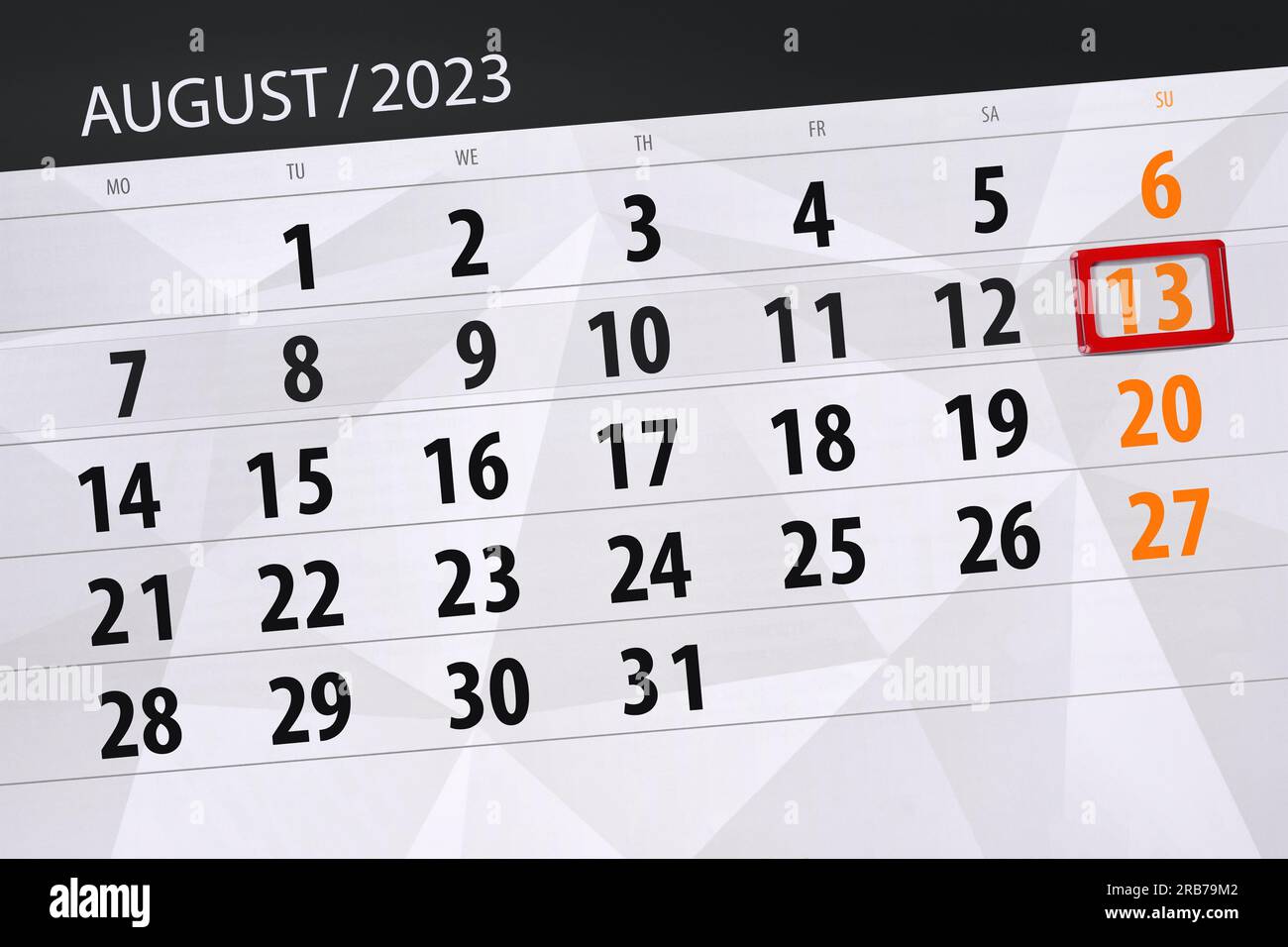 Calendar 2023, deadline, day, month, page, organizer, date, August ...