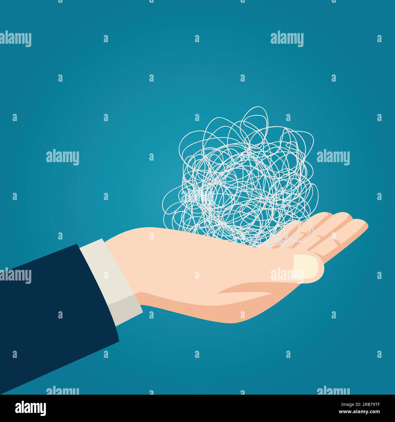 Illustration of a hand holding tangled thread Stock Vector Image & Art ...