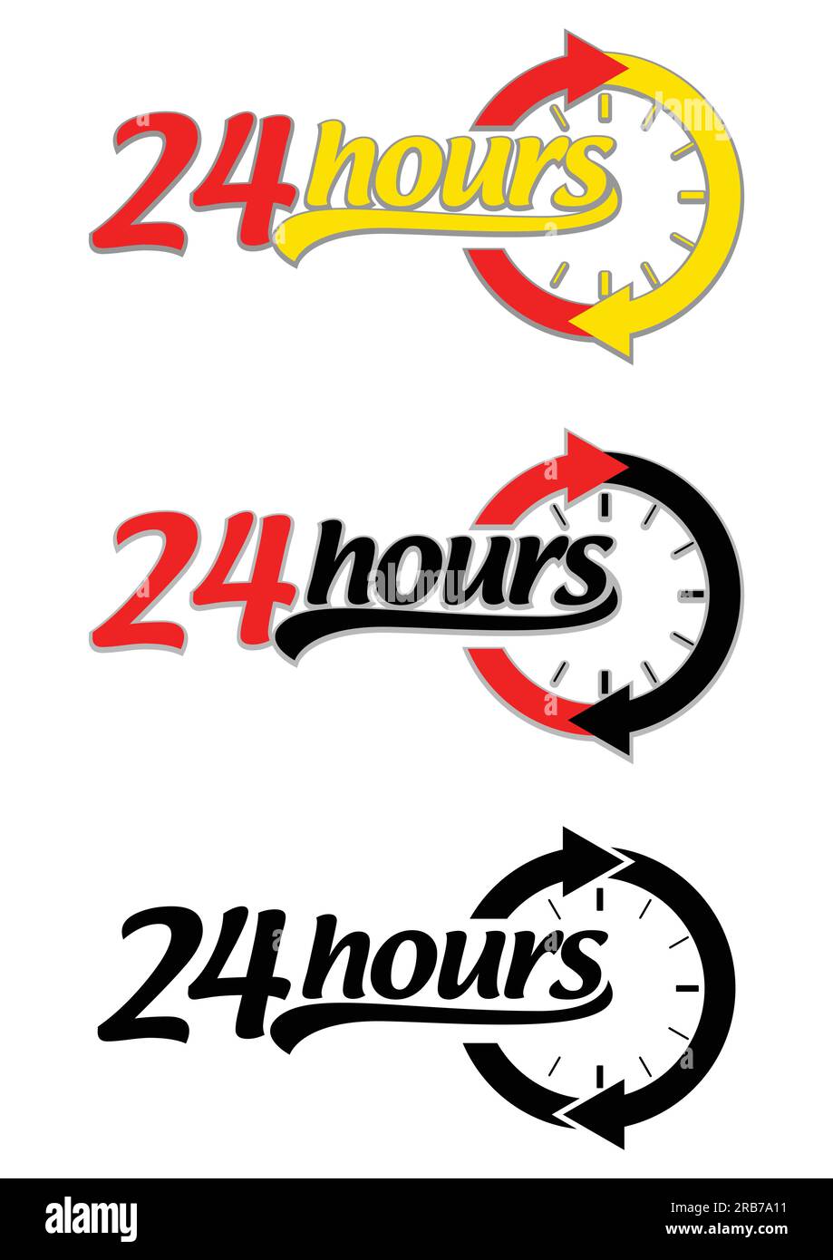 24 hours vector icon hi-res stock photography and images - Alamy