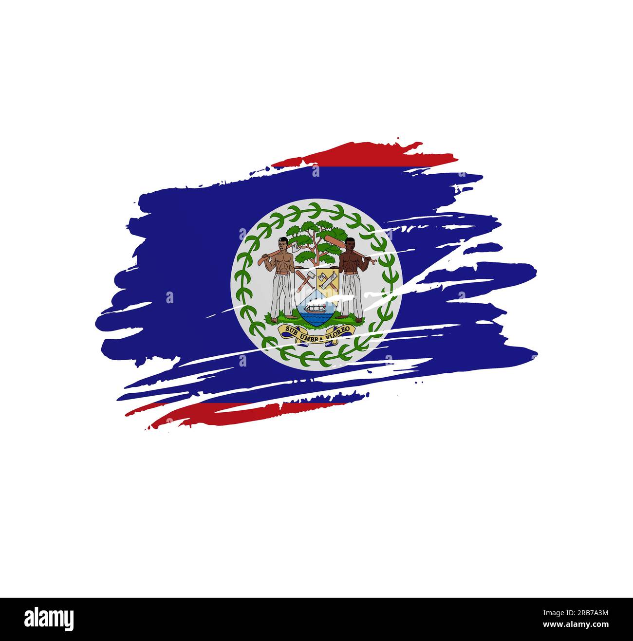 Belize flag - nation vector country flag trextured in grunge scratchy ...