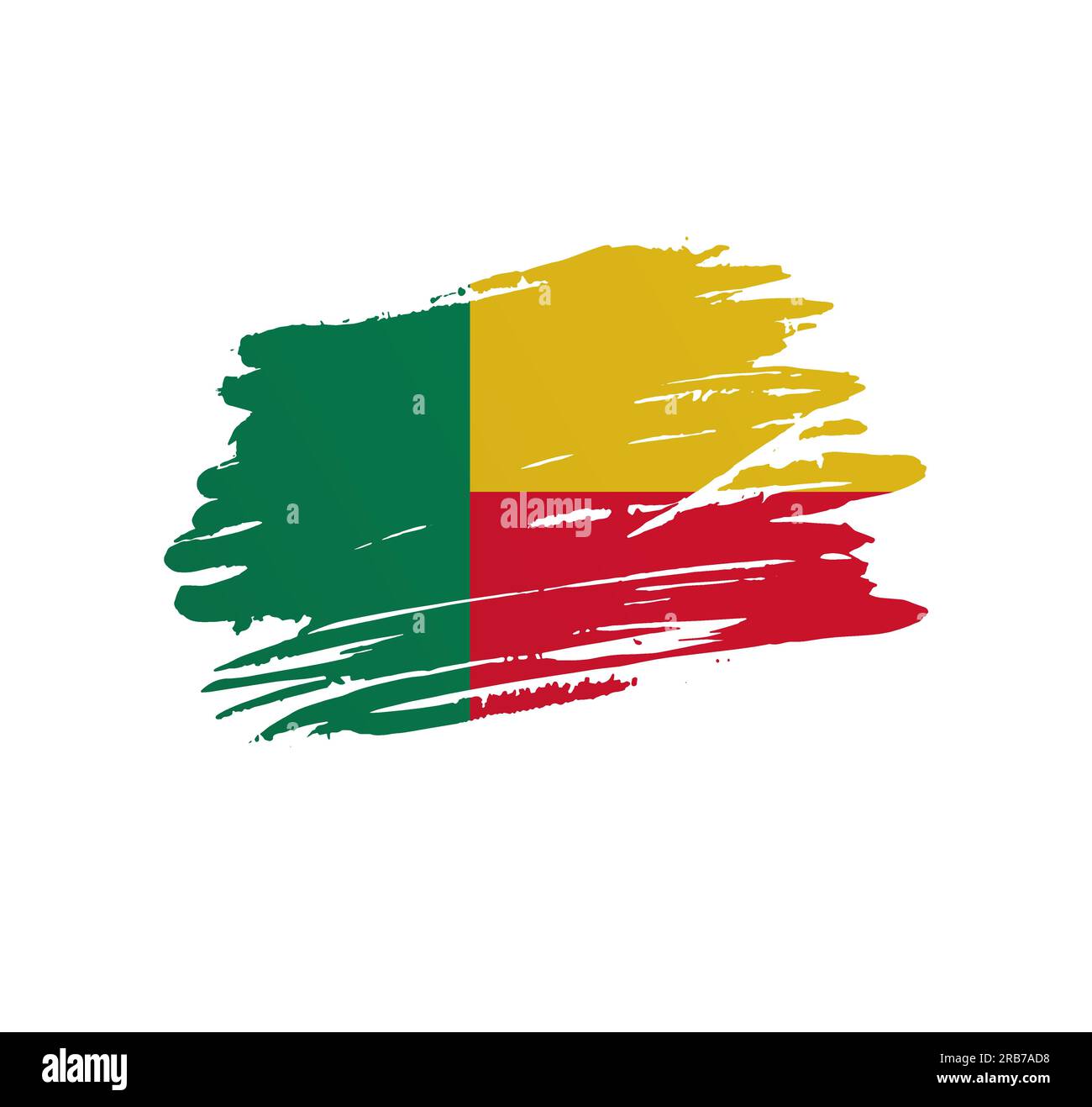 Benin flag - nation vector country flag trextured in grunge scratchy ...