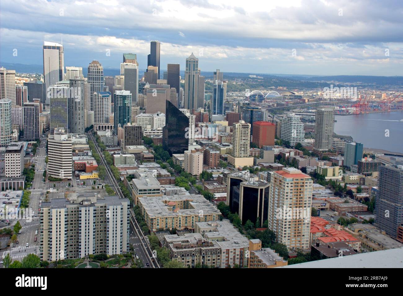 Buildings in downtown Seattle. Aerial view of city of Seattle. Seattle ...