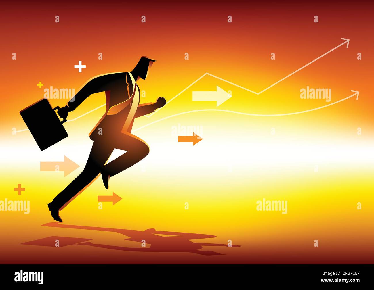 Business concept illustration of a businessman running Stock Vector ...