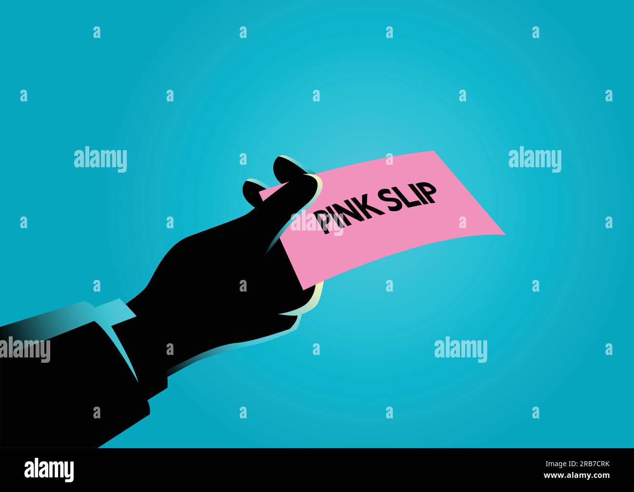 Business illustration of a hand giving a pink slip Stock Vector Image ...
