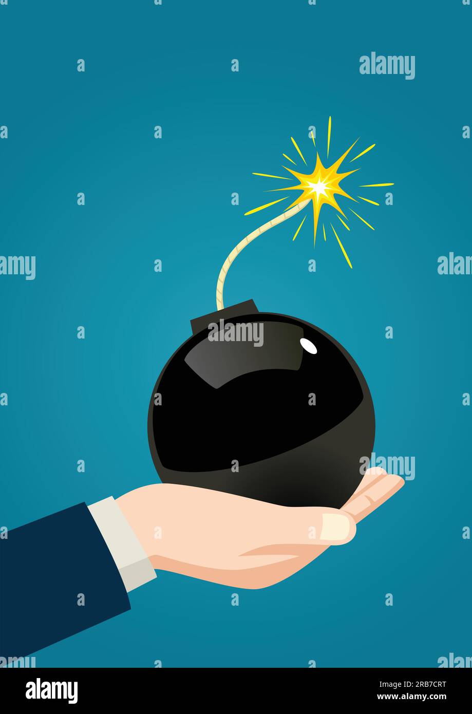 Illustration of a hand holding a bomb Stock Vector Image & Art - Alamy