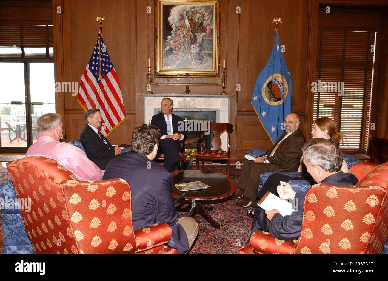 Secretary Dirk Kempthorne and aides meeting at Main Interior with North ...