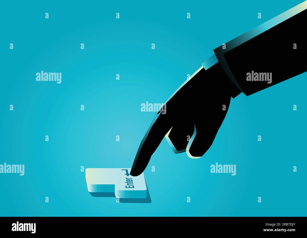 Man pressing enter Stock Vector Images - Alamy