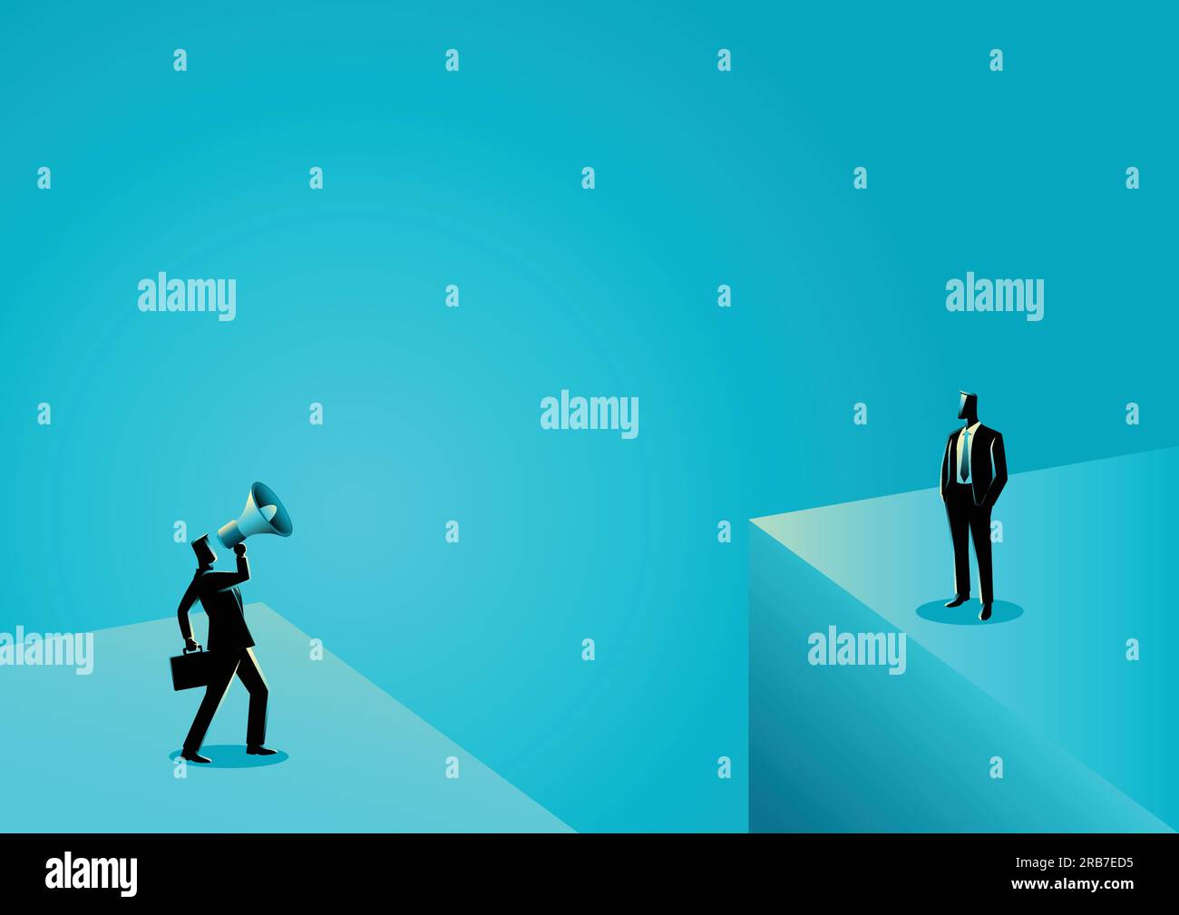 Business concept illustration of a businessman shouting to another ...