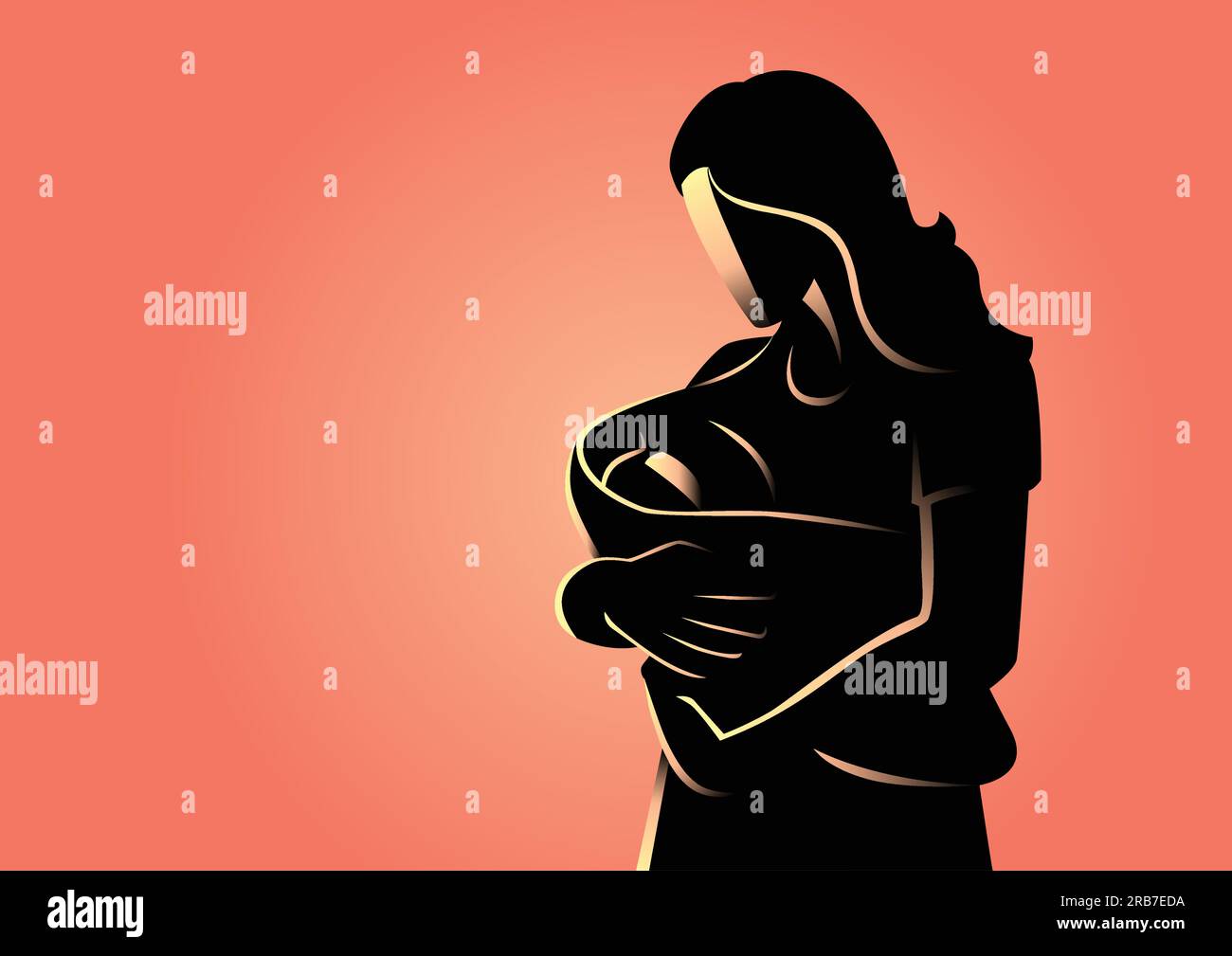 Mother holding a baby Stock Vector Images - Alamy