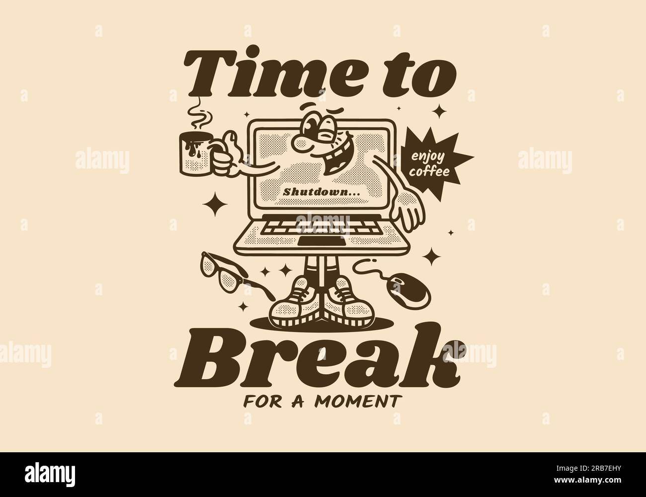 Cartoon man coffee break graphic hi-res stock photography and images ...