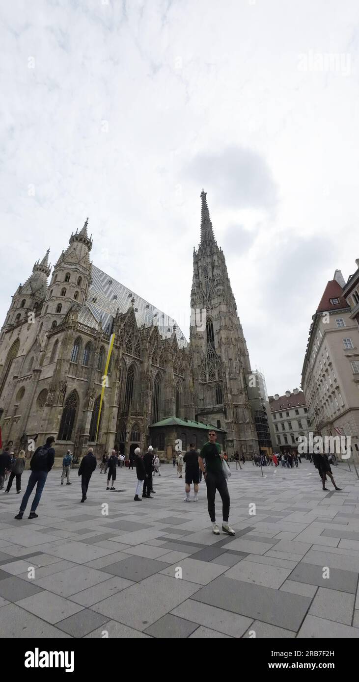 Vienna, Austria - June 8, 2023: Visitors enjoy sighseeing in ...