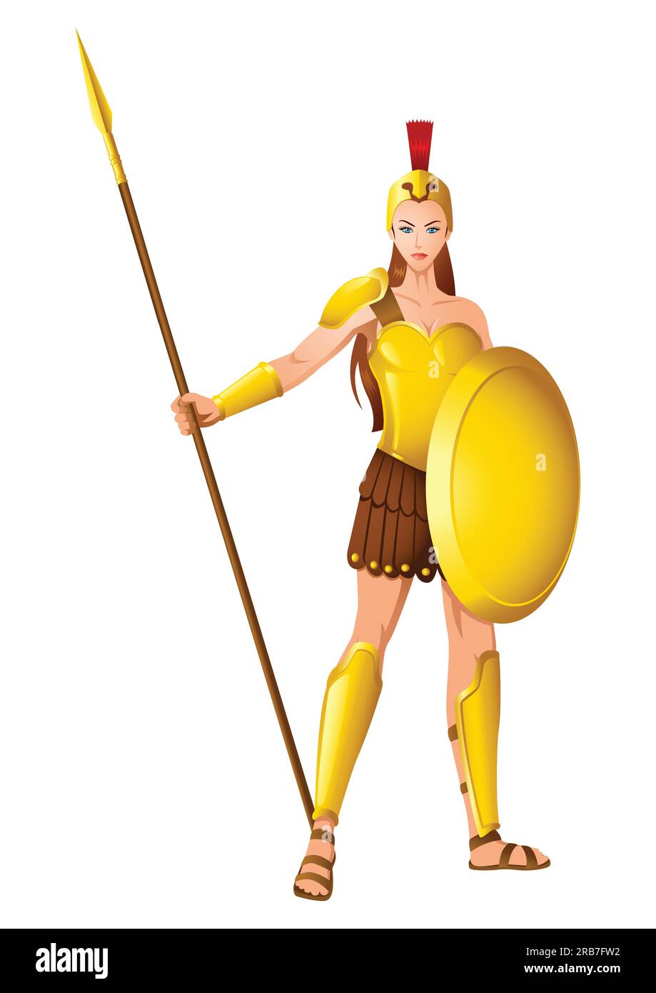 Greek goddess vector illustration series, Athena the goddess of wisdom ...