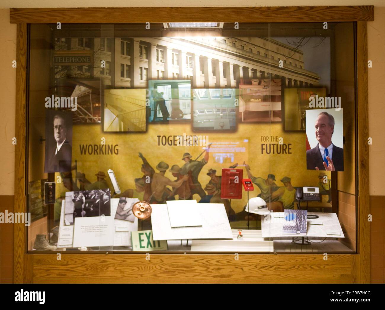 Main Interior cafeteria exhibit displays: Department past, present ...