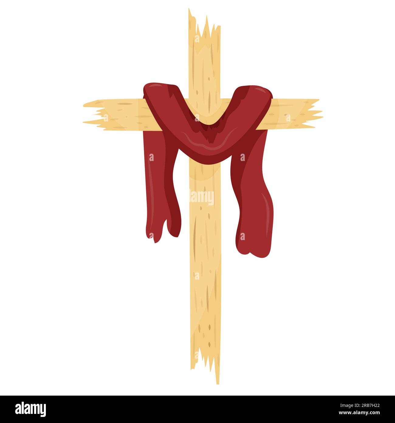 Jesus Cross With Red Cloth