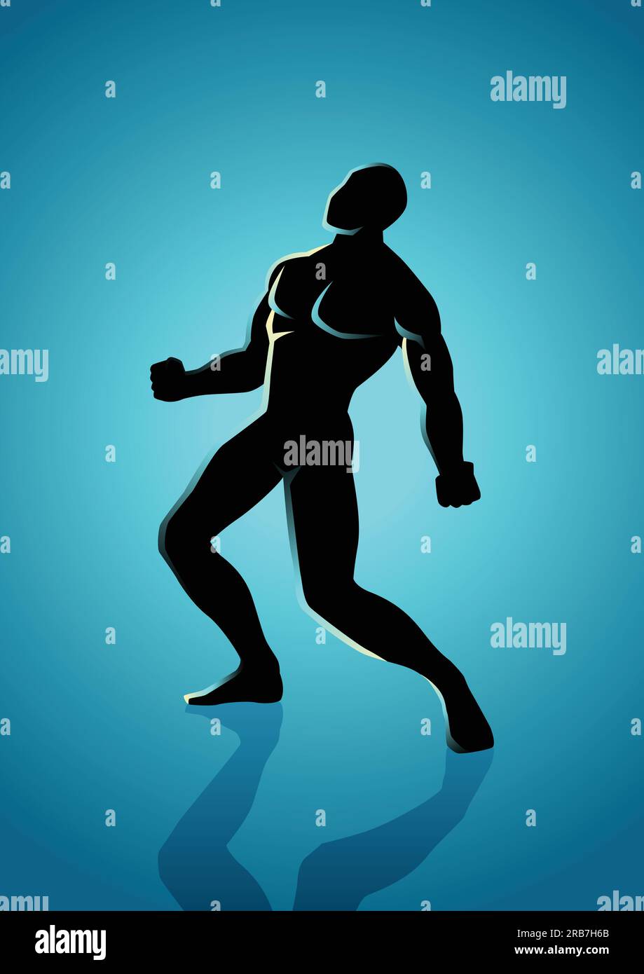 Silhouette illustration of heroic pose Stock Vector Image & Art - Alamy