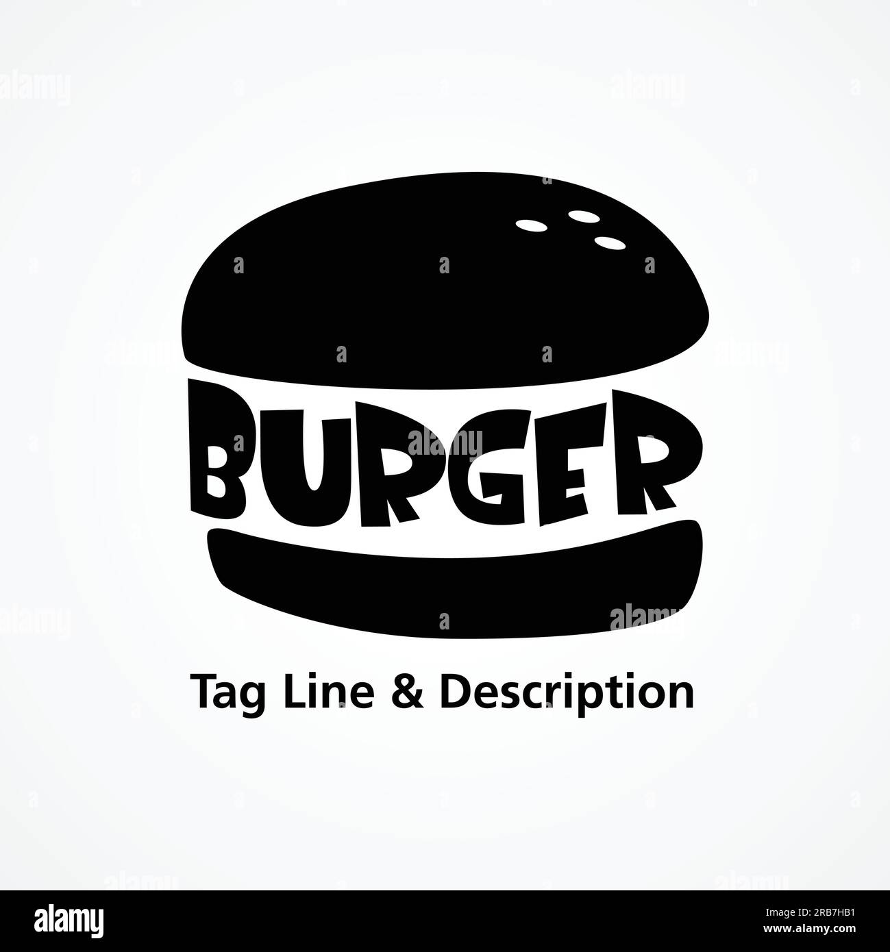 Simple vector logo for burger fast food Stock Vector Image & Art - Alamy