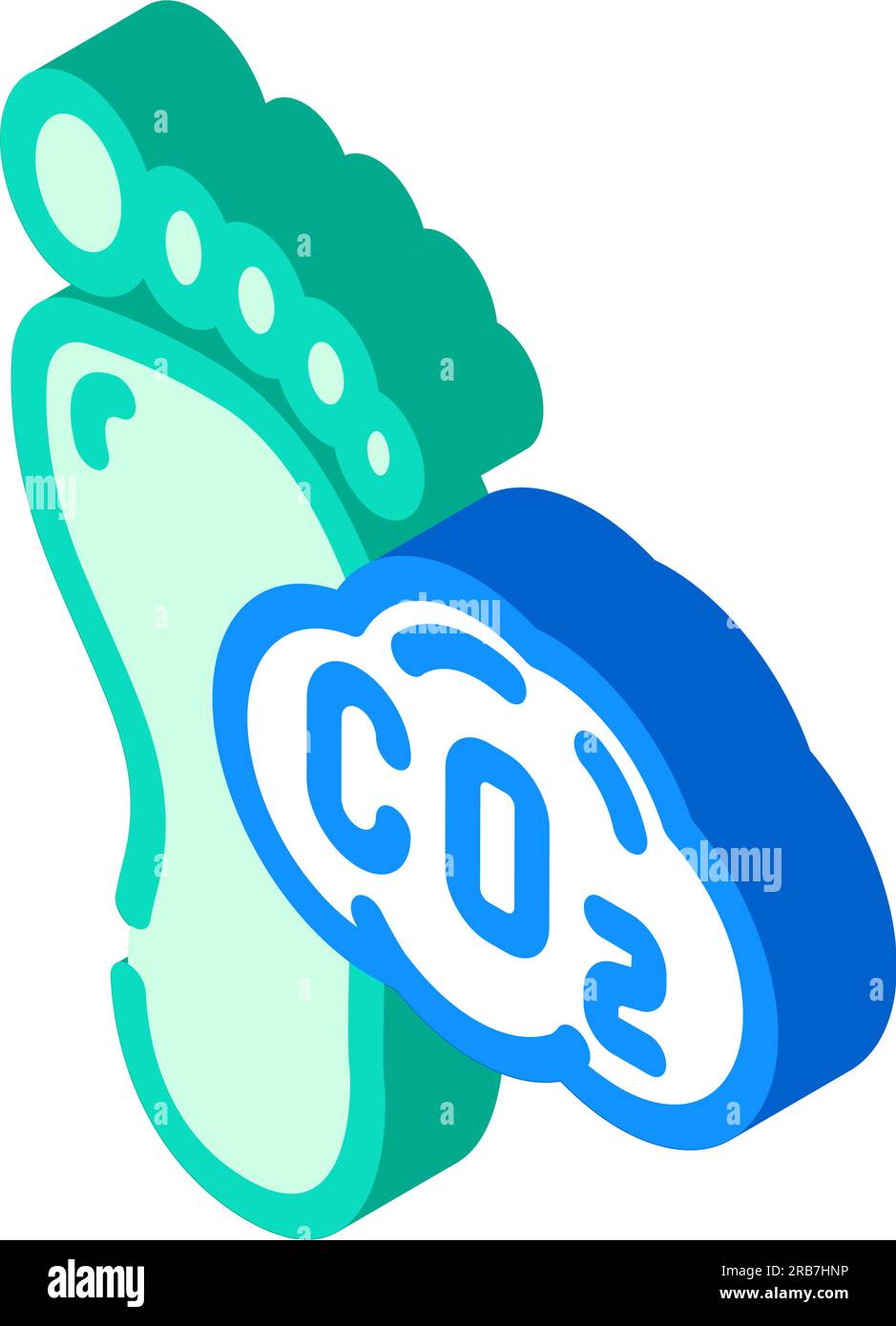 carbon footprint environmental isometric icon vector illustration Stock ...