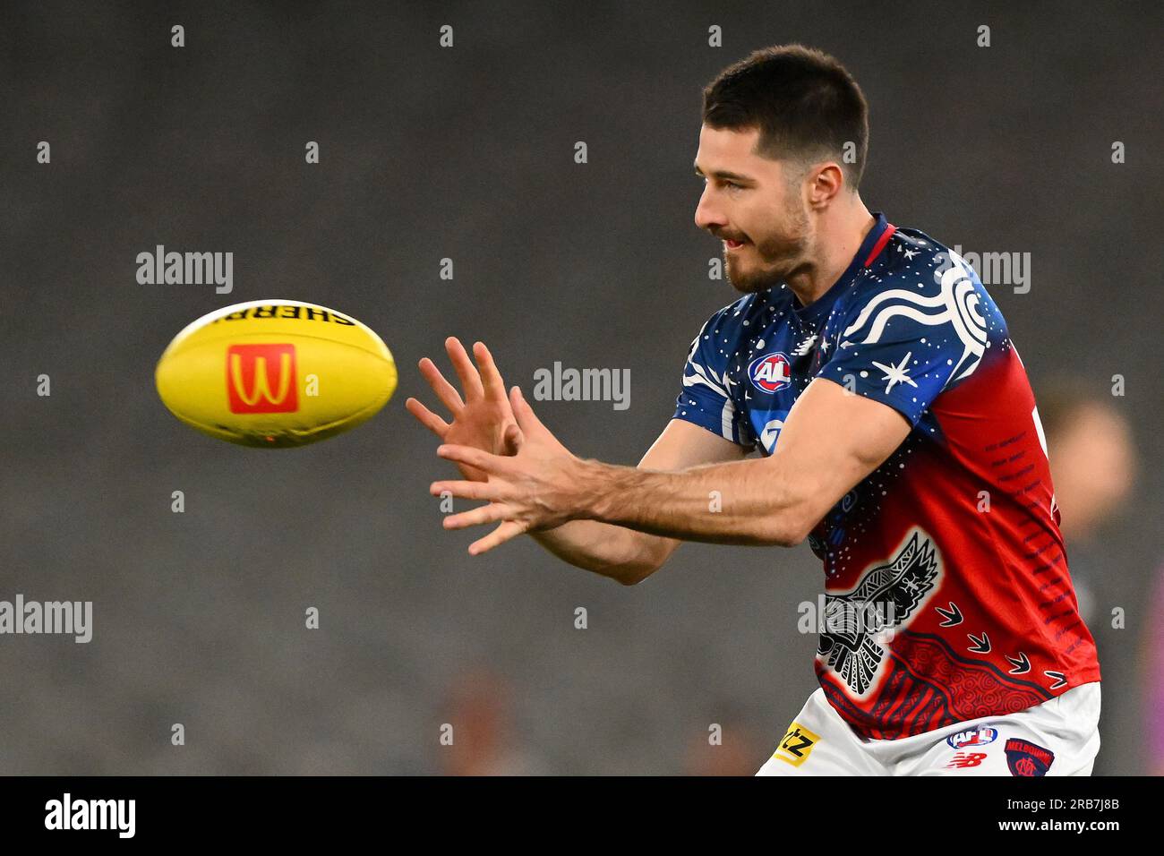 Melbourne, Australia. 08th July, 2023. Alex Neal-Bullen of the Demons ...