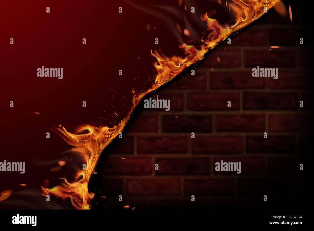 Burning building night Stock Vector Images - Alamy