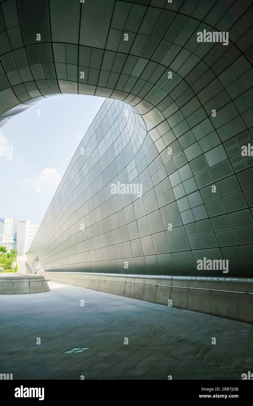 Seoul, South Korea - 10 July 2022: Walkway and Perforated facade ...
