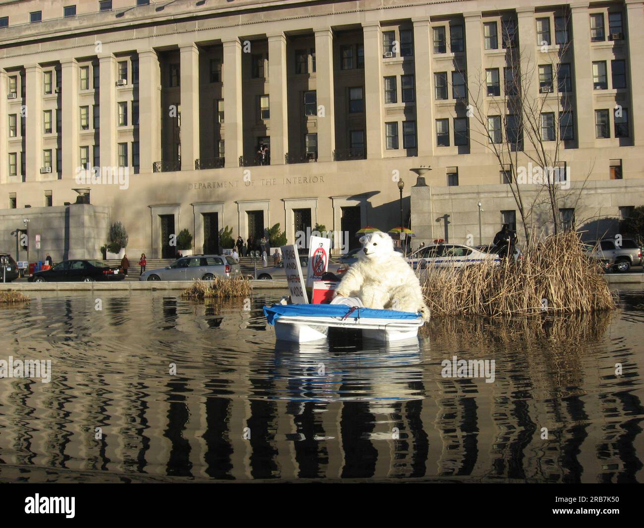 Polar bear protest: activist from Greenpeace, dressed as polar bear ...