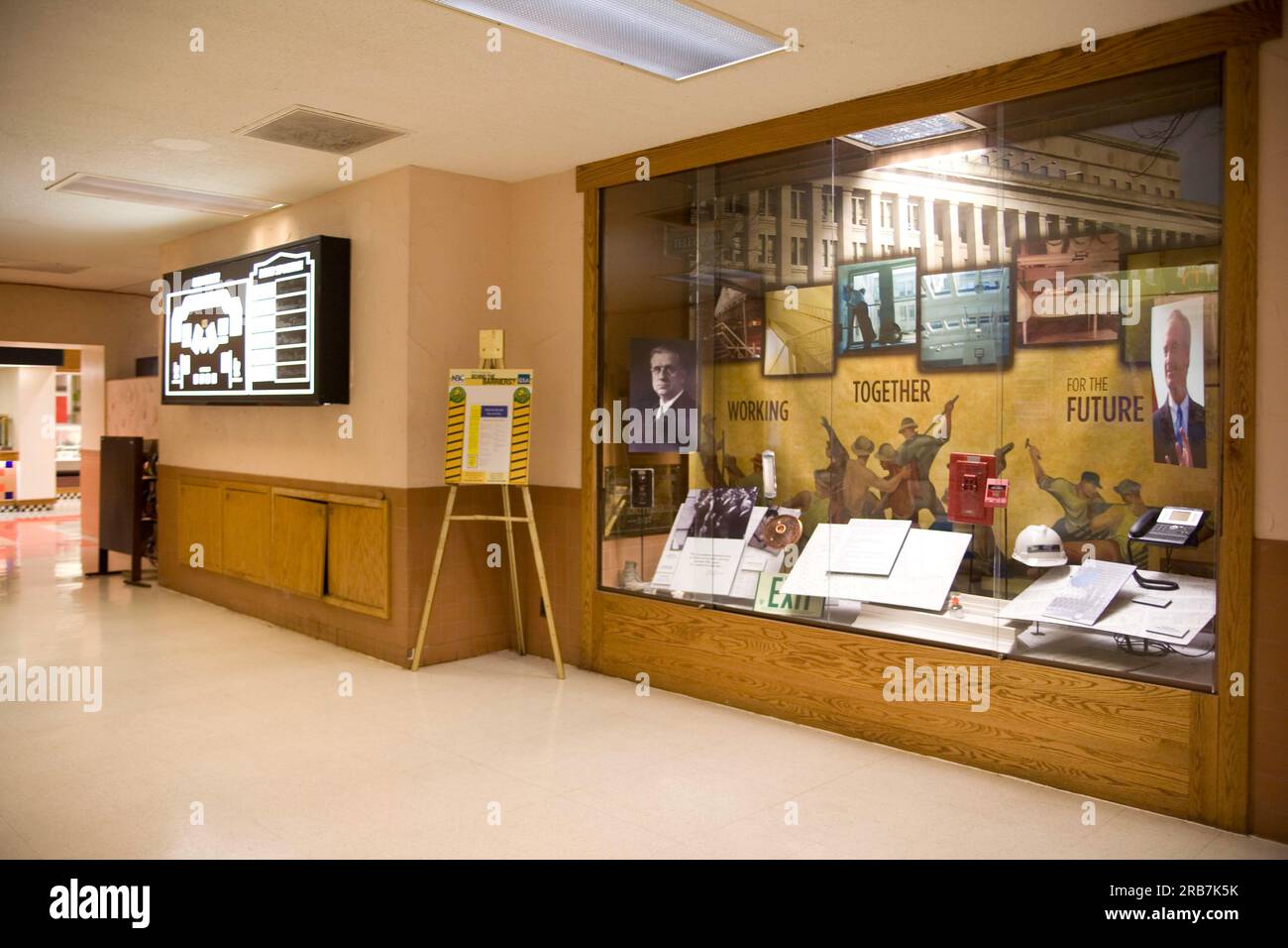 Main Interior cafeteria exhibit displays: Department past, present ...