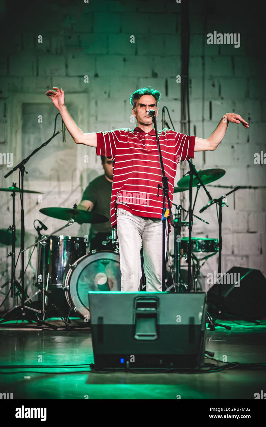 Punk rock music musician band group. Singer artist performer close-up ...