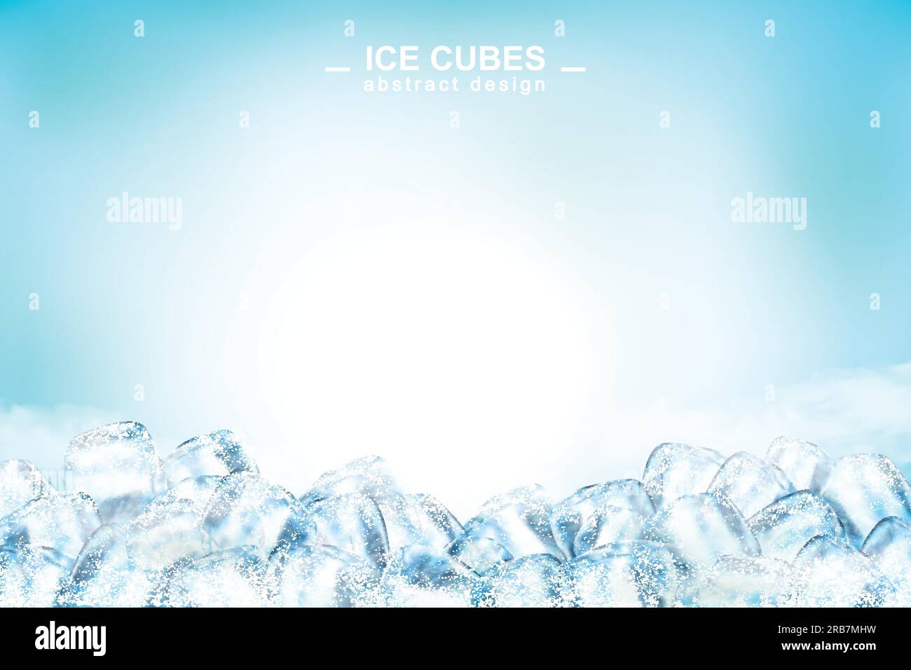 Abstract ice cubes background with copy space in 3d illustration Stock ...