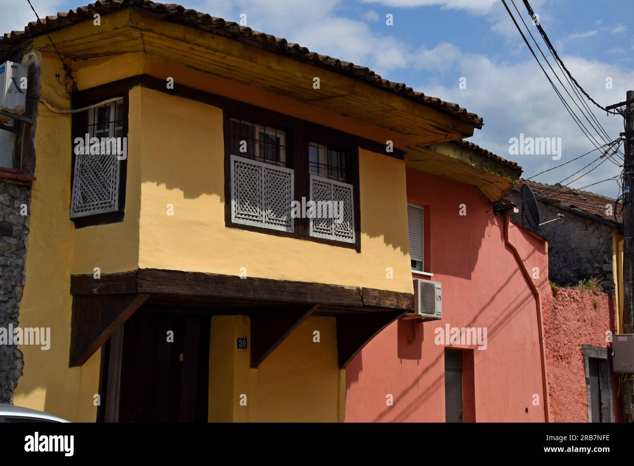 Old colourful half timbered house in Stara Varos, the old city quarter ...