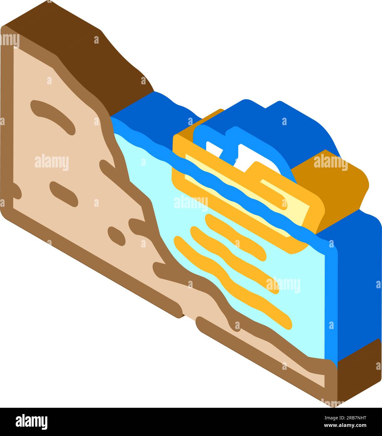 ocean floor mapped future technology isometric icon vector illustration ...