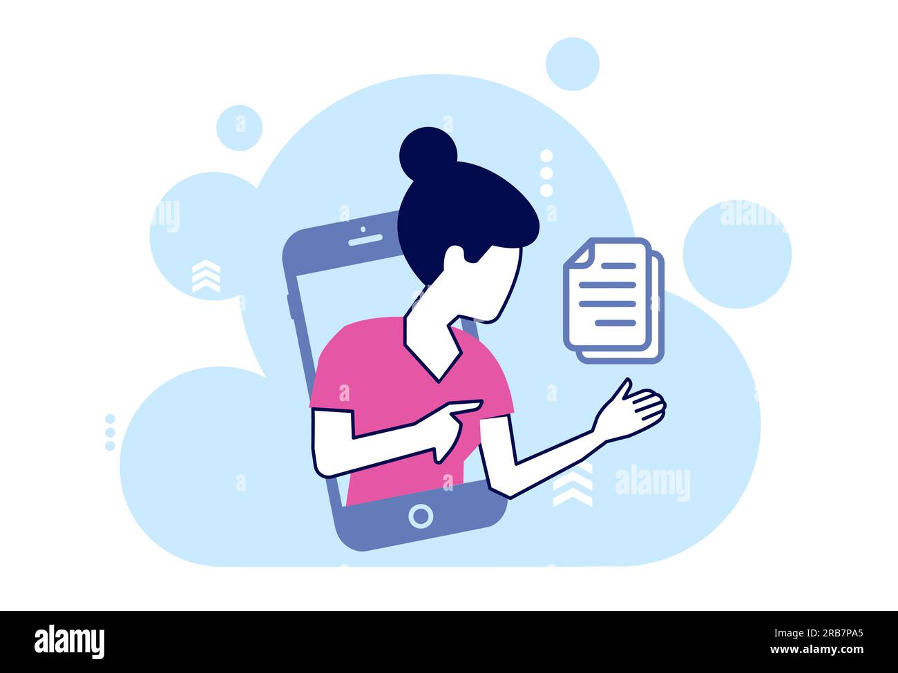 Vector of a young woman using mobile app Stock Vector Image & Art - Alamy