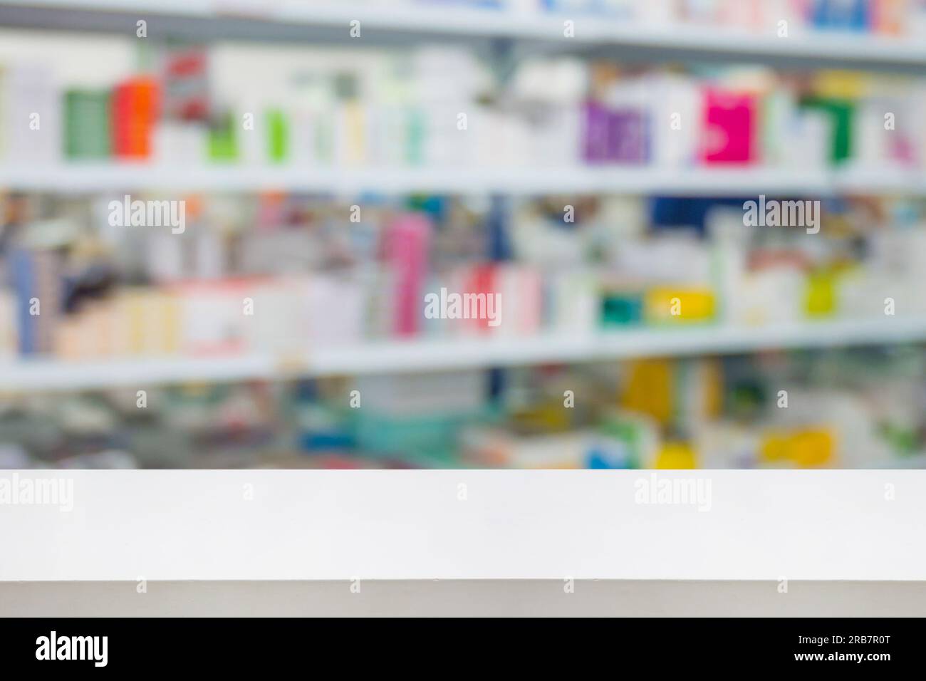 pharmacy counter drugstore shop interior with medicines vitamins ...