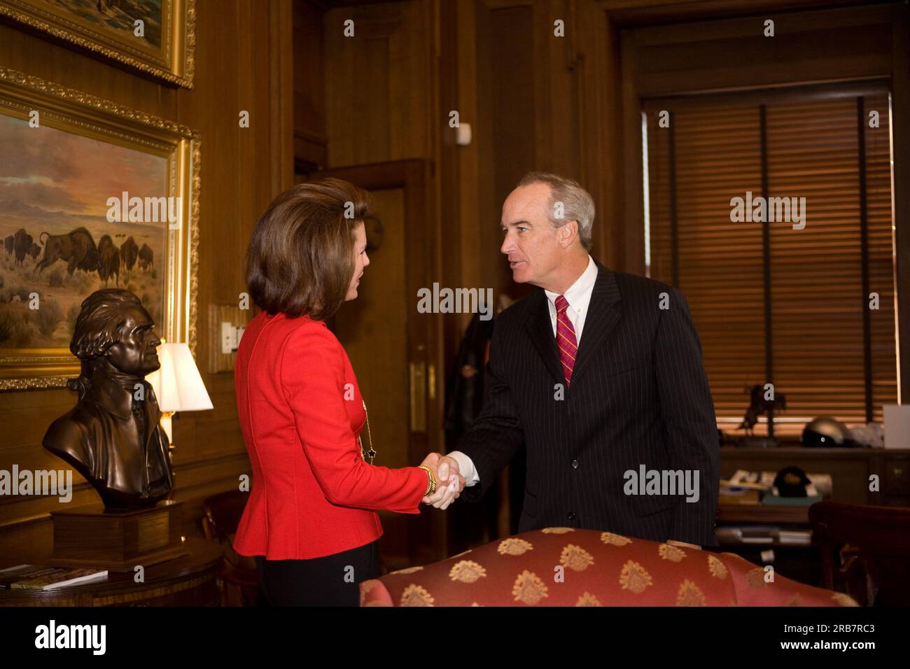 Secretary Dirk Kempthorne receiving visit at Main Interior from Nancy ...