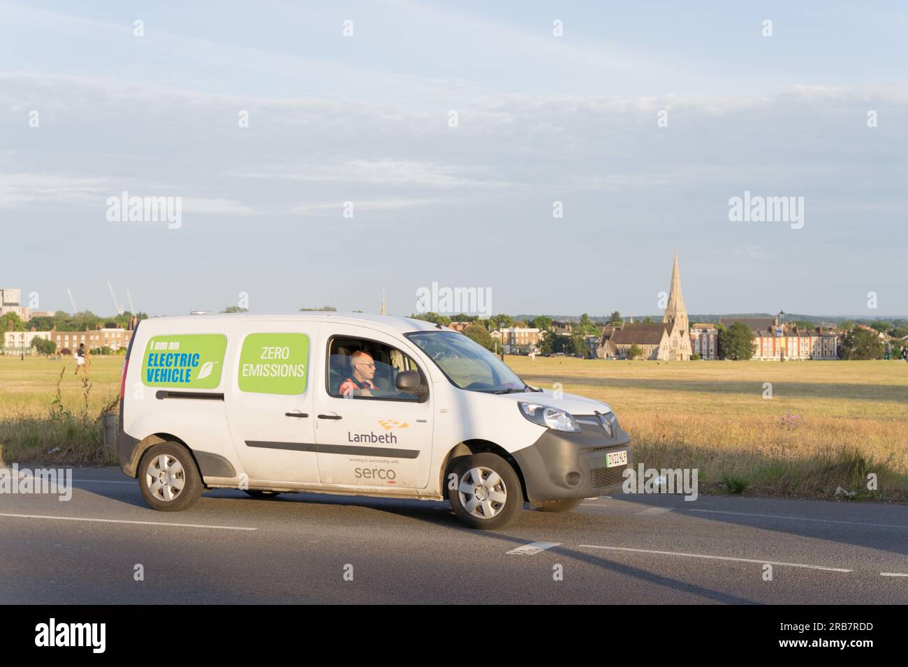 SERCO van, an electric vehicle on route to customer travelling on A2 in ...