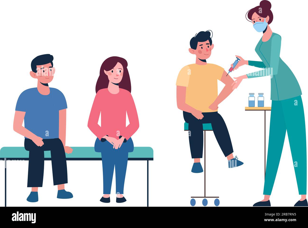 Turn of children for vaccination. Vaccination of children against ...