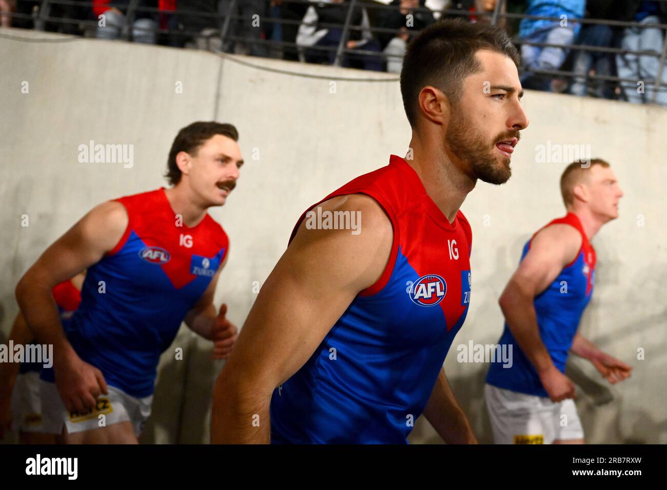 Melbourne, Australia. 08th July, 2023. Alex Neal-Bullen of the Demons ...