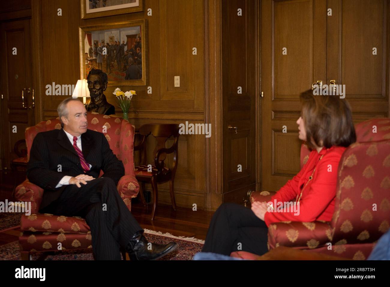 Secretary Dirk Kempthorne receiving visit at Main Interior from Nancy ...