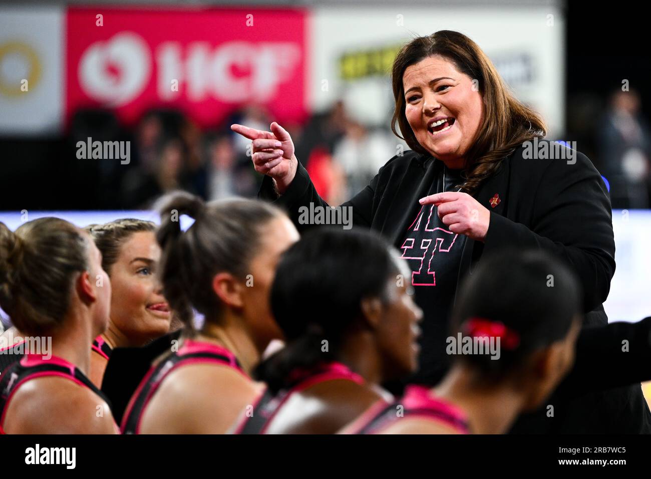 Melbourne, Australia. 08th July, 2023. Adelaide Thunderbirds head coach ...