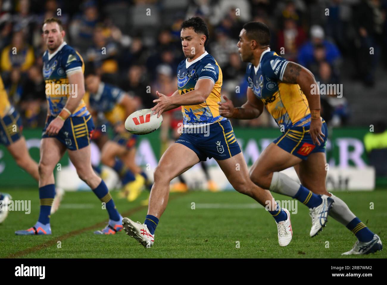 Sydney, Australia. 08th July, 2023. Daejarn Asi of the Eels during the ...