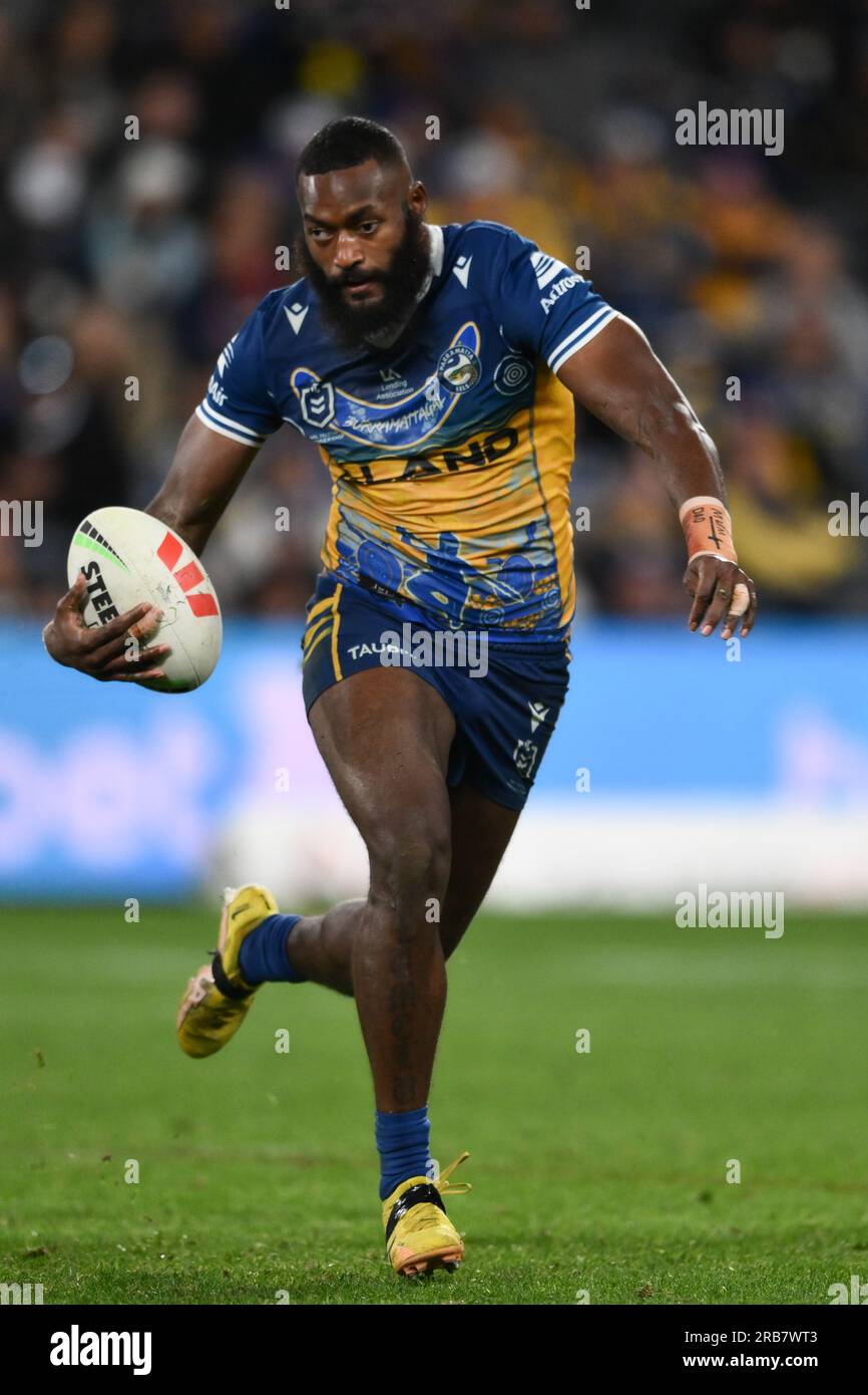 Sydney, Australia. 08th July, 2023. Isaac Lumelume of the Eels during ...
