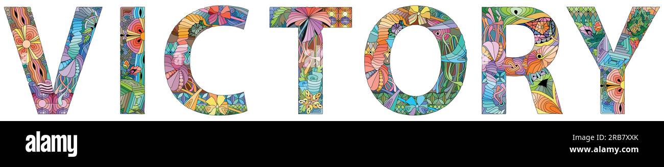 VICTORY. Colorful typography text banner for any purpose Stock Vector ...
