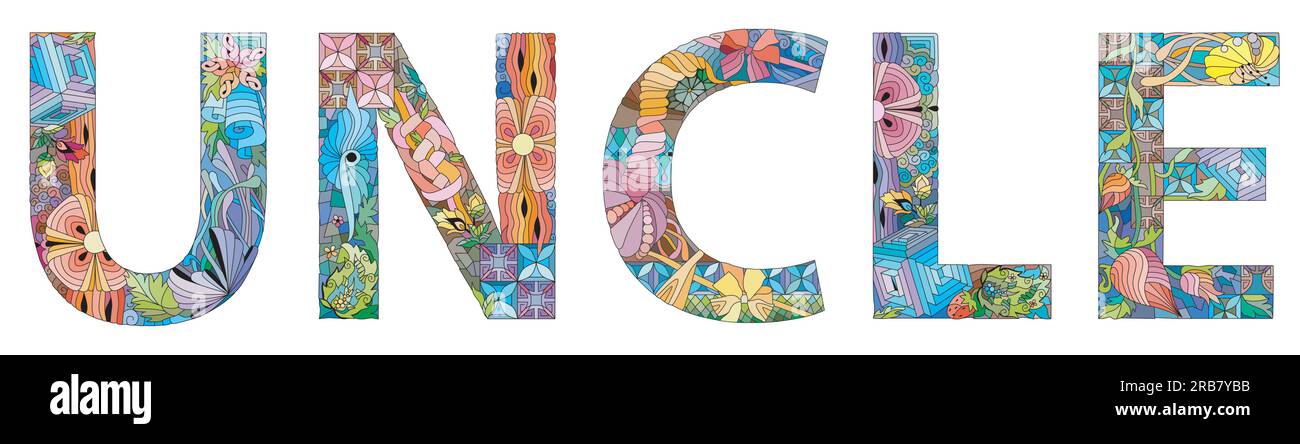 Word UNCLE. Vector decorative zentangle object for any purpose Stock ...