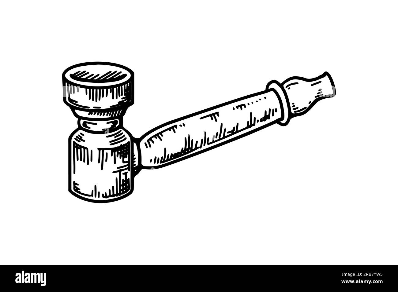 Pipe for smoking cannabis. Hand drawn vector illustration in sketch ...