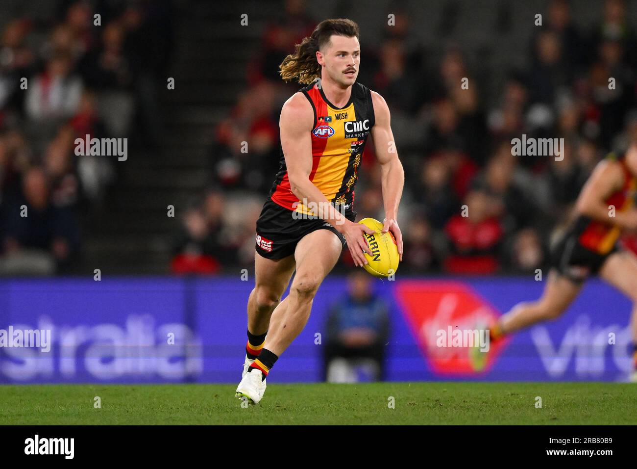 Melbourne, Australia. 08th July, 2023. Jack Sinclair of the Saints runs ...