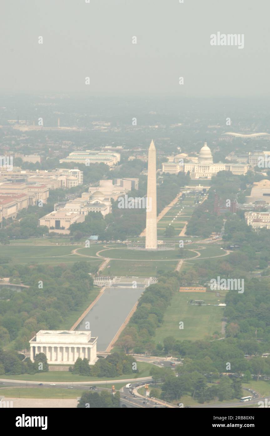 Aerial views of Washington, D.C. buildings, monuments, landscapes ...