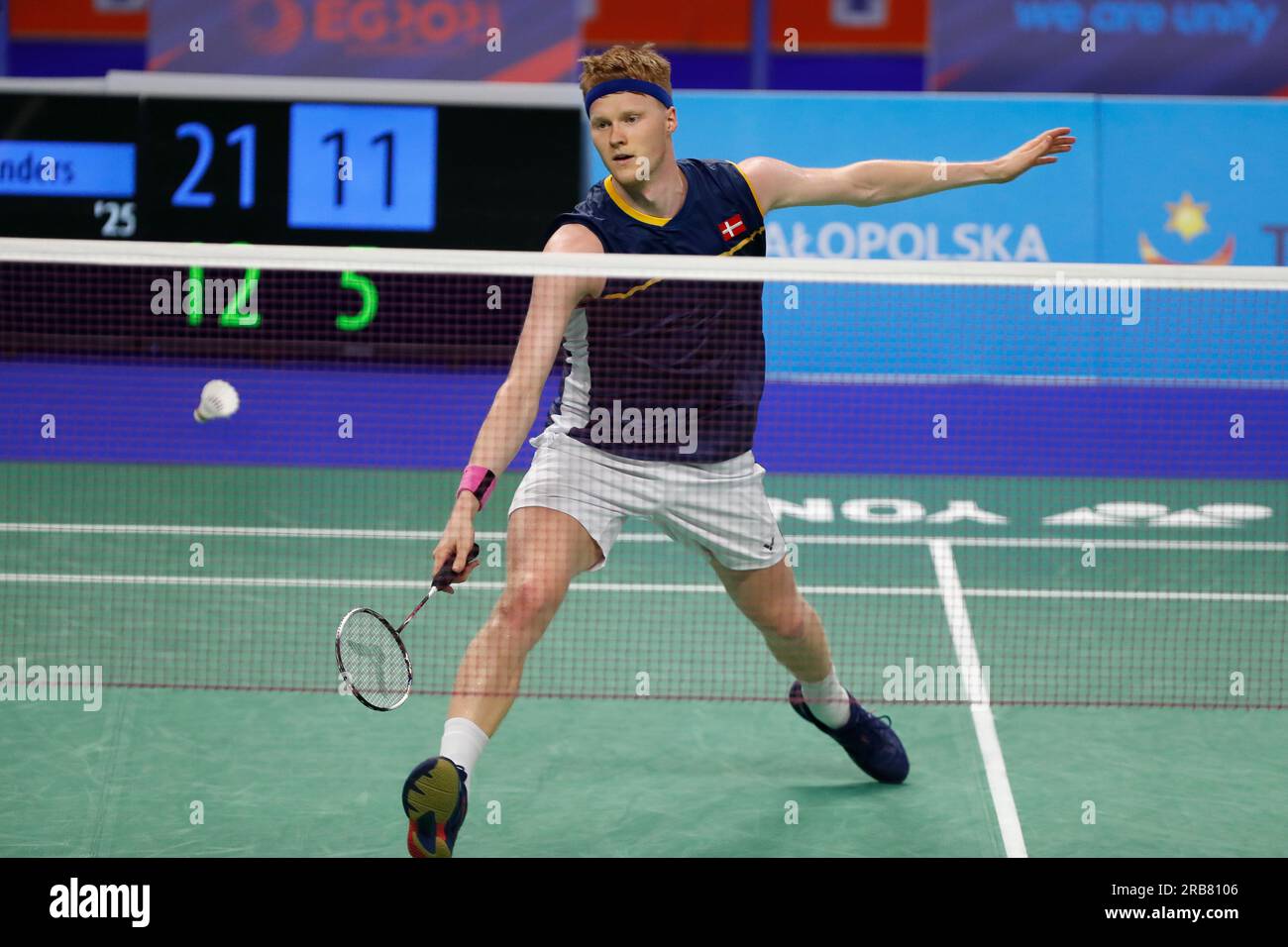 Tarnow, Slovenia. 26 June, 2023: Anders Antonsen of Denmark competes in ...