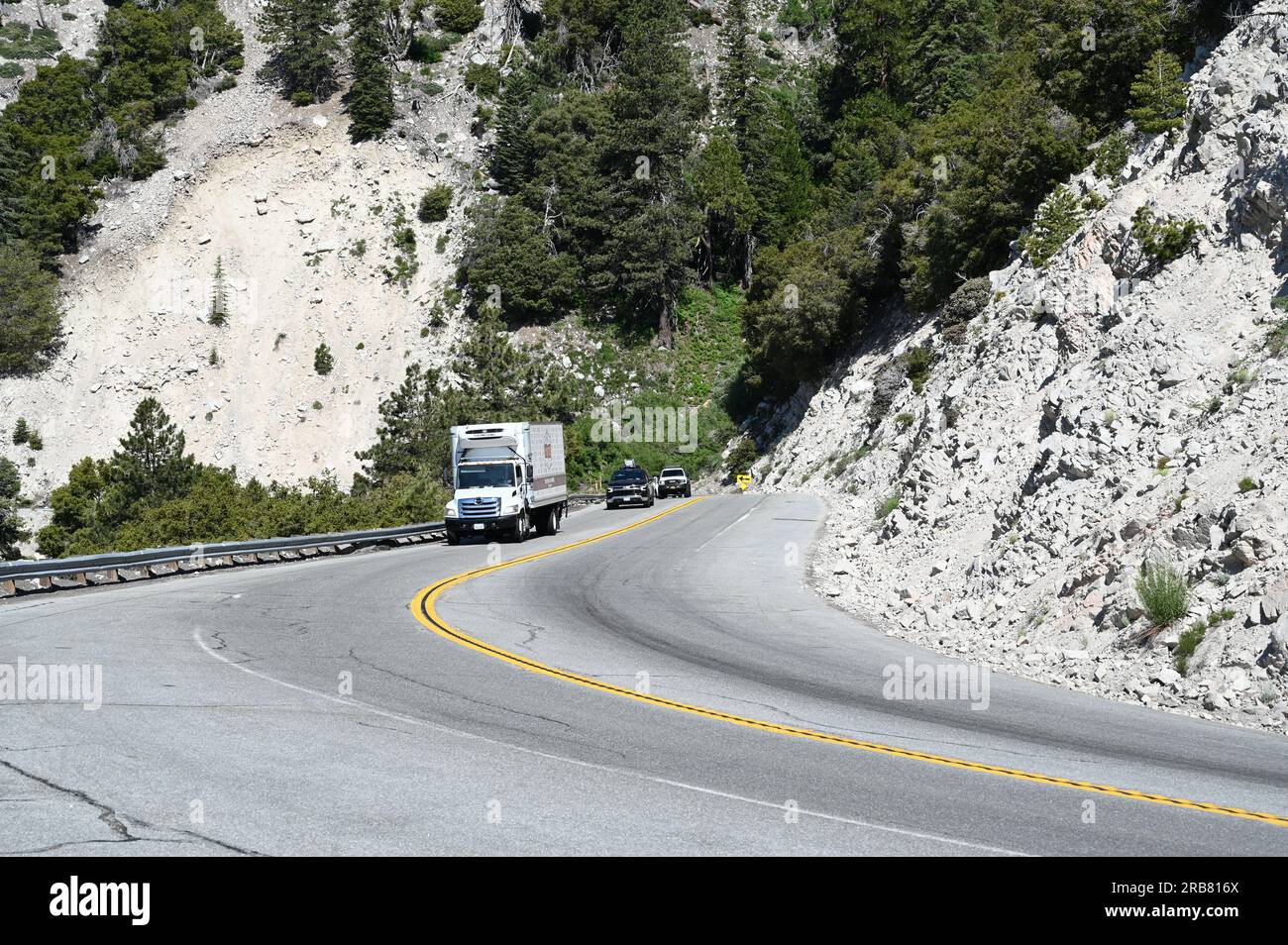 The mountain road of California state route 18 Stock Photo - Alamy
