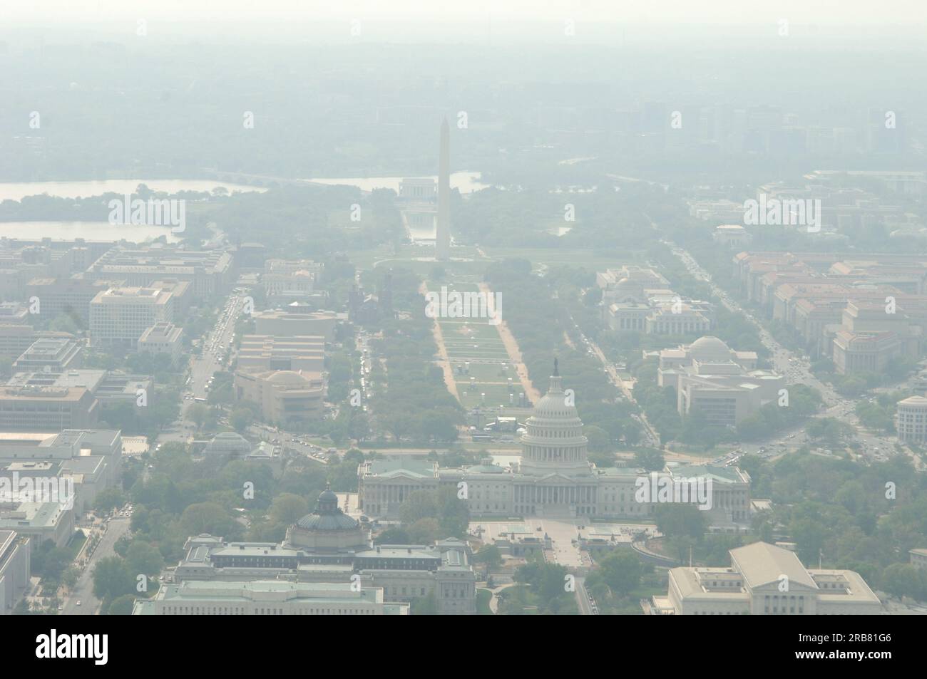 Aerial views of Washington, D.C. buildings, monuments, landscapes ...