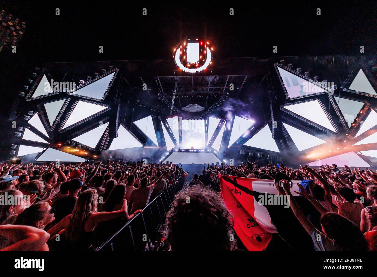 General view of stage as DJ Griffin performs during first day of Ultra ...