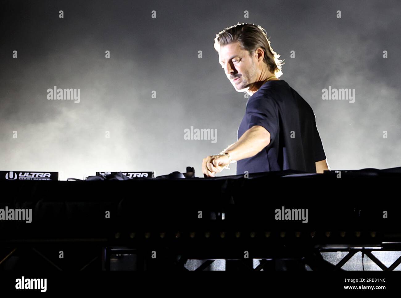 DJ Axwell performs on stage during first day of Ultra Europe Music ...